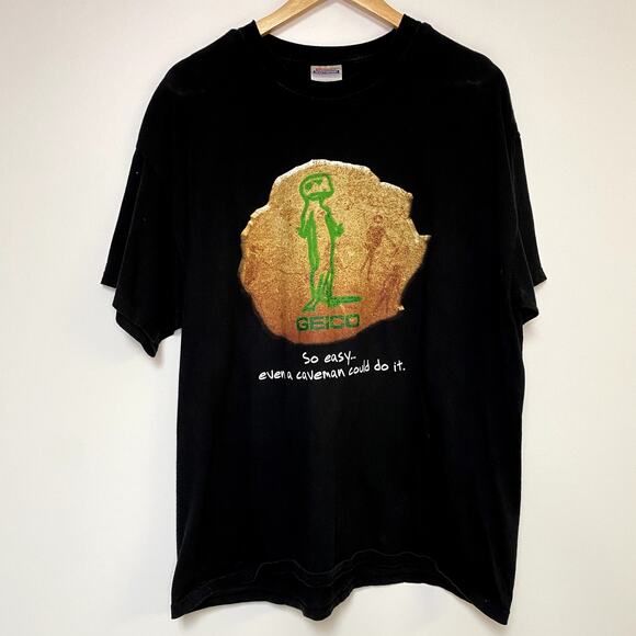 Vintage | Shirts | Vintage Geico Shirt Y2k Caveman Insurance Funny ...
